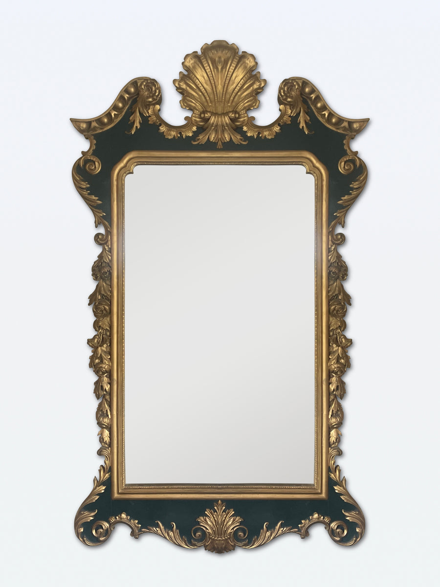 Antique Giltwood Gesso Mirror with Shell Crest – Upper Kirby Consignment